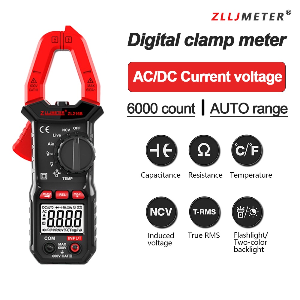 Jual AC DC Current High Precision Digital Clamp Meter 600A Clamp ...