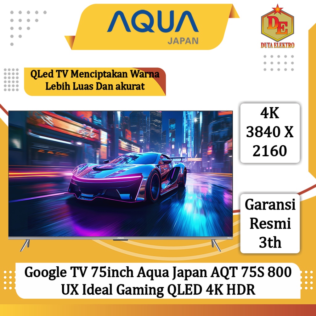Jual Google TV 75inch Aqua Japan AQT 75S 800 UX Ideal Gaming QLED 4K ...