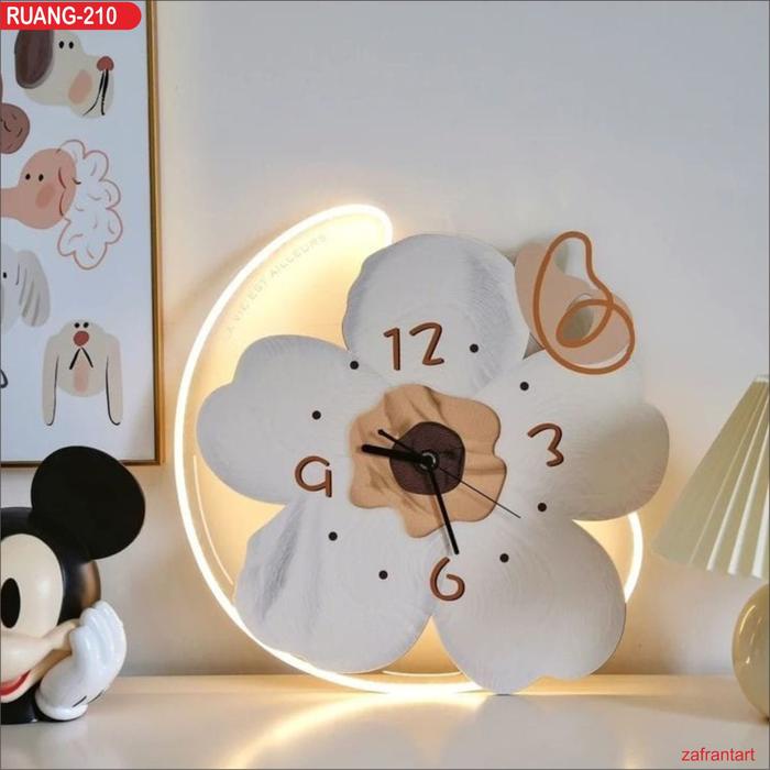 Jual Ready - Rc 198 Jam Dinding Bunga Boho Aestetik Led Home Sweet Home ...