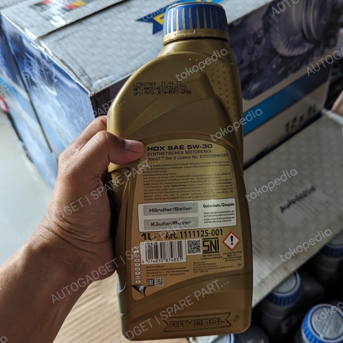 Jual 4 Liter Oli Mobil Ravenol Hdx 5W 30 4 Liter Dexos 1 Original ...
