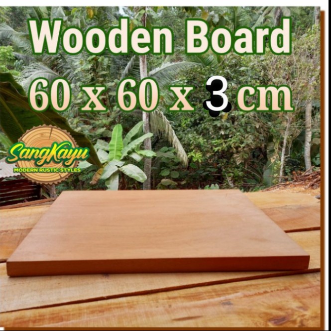 Jual PREMIUM Papan kayu 60x60x3cm Wooden board daun meja nampan kayu ...
