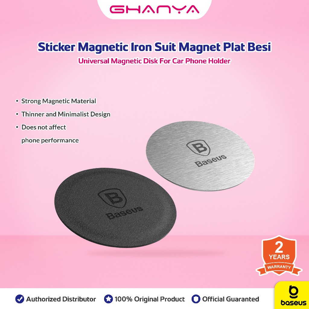 Jual BASEUS ORIGINAL Sticker Magnetic Iron Suit Magnet Plat Besi Holder ...