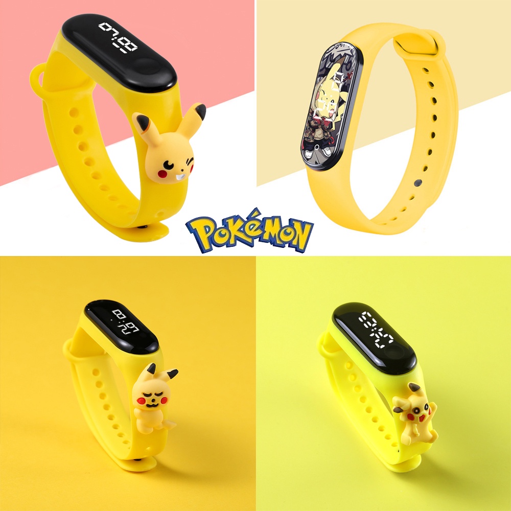 Jual Pokemon Digital Watch Anime Pikachu Squirtle Eevee Charizard ...