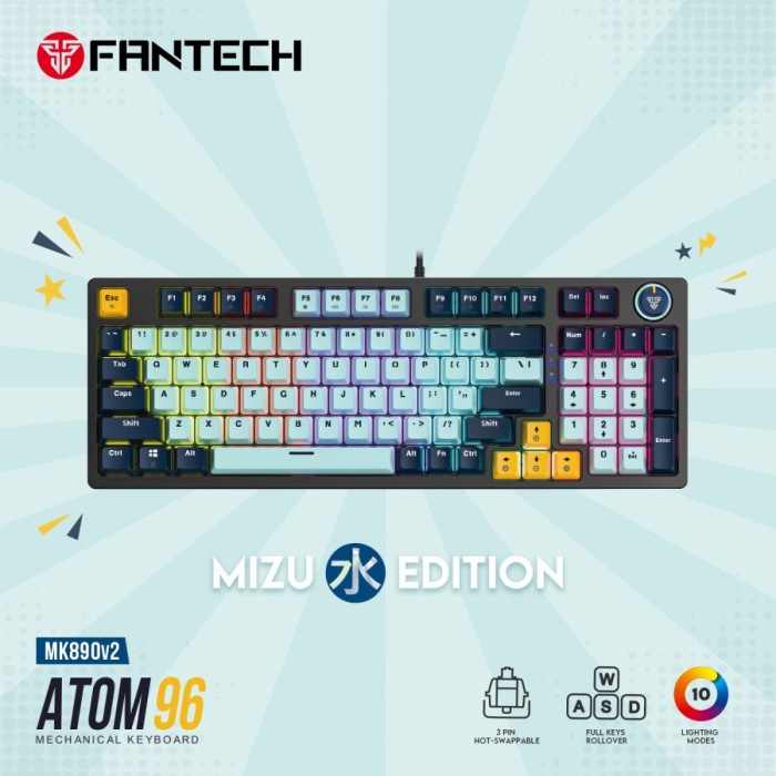 Jual [Expert] Fantech ATOM96 MK890 RGB Keyboard Gaming Mechanical | Shopee Indonesia