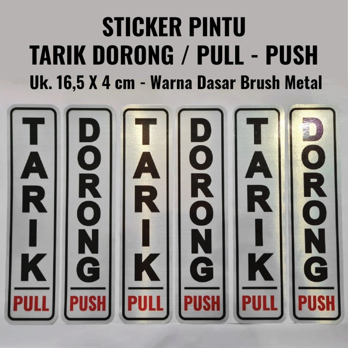 Jual (Expert) SIGN LABEL STICKER DORONG TARIK PINTU - DOOR SIGN PULL ...