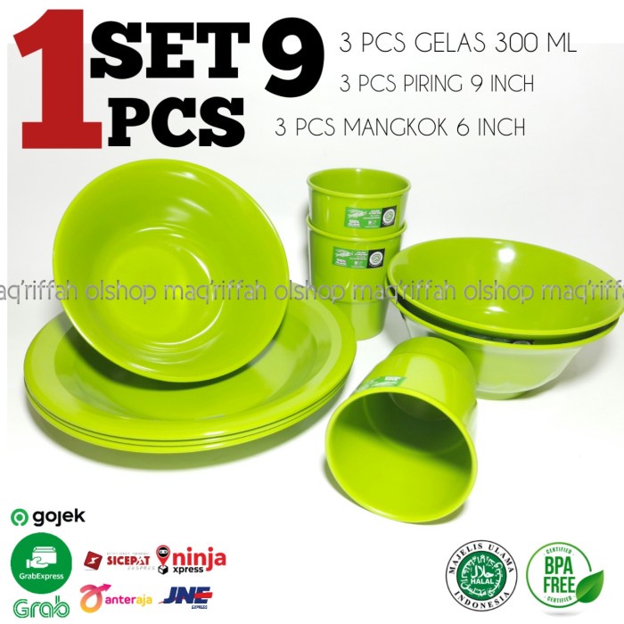 Jual LengkapMurahCepat- piring makan melamin satu set piring mangkok ...