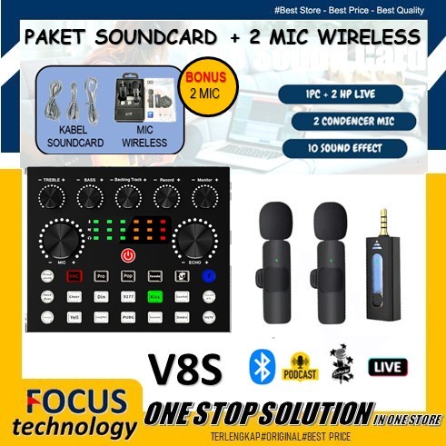Jual Ready Sound card V8 Mixer Bluetooth SoundCard V8 Audio Soundcard ...
