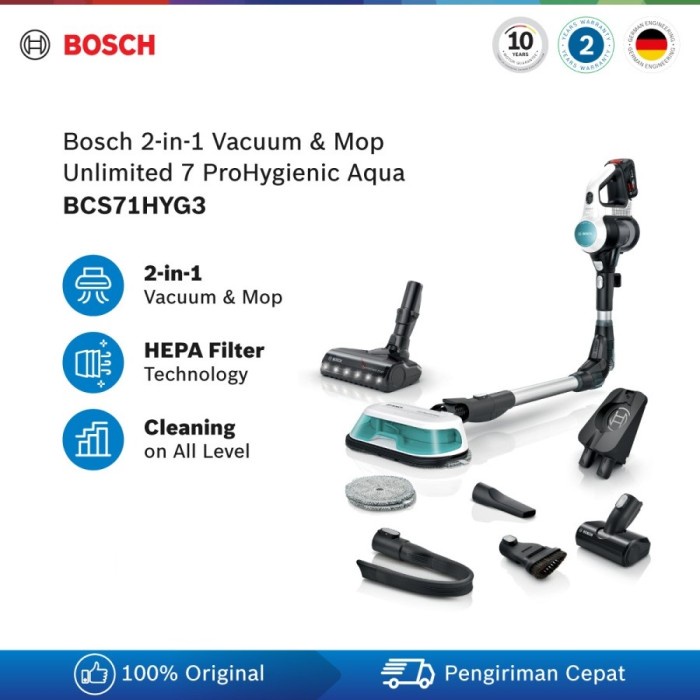 Jual Bosch BCS71HYG3 Cordless 2-in-1 Vacuum Cleaner and Mop Unlimited 7 ...