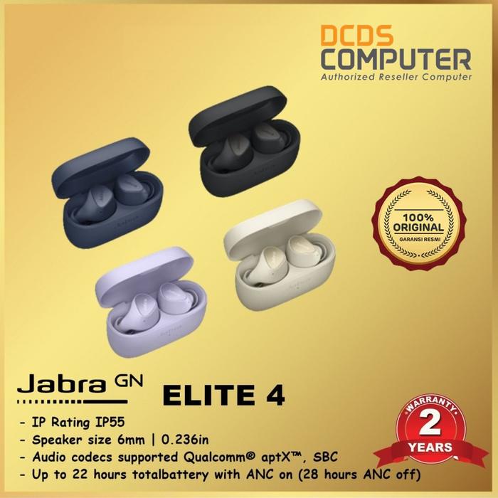 Jual Jabra Elite 4 TWS True Wireless ANC Essential Earbuds Earphones ...
