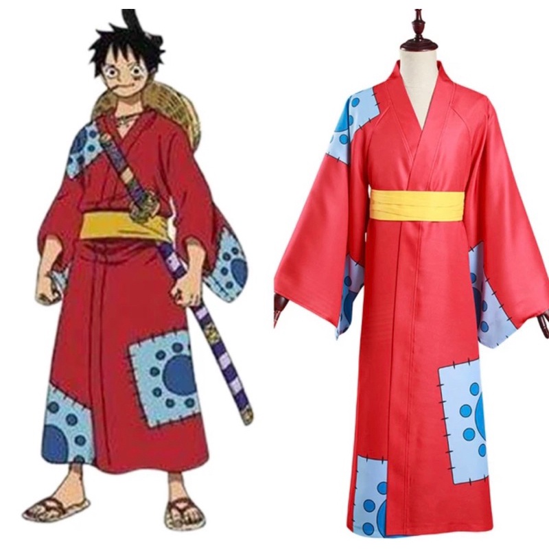Jual One piece monkey Dluffy kostum Kimono jubah stelan penuh pariasi sablon | Shopee Indonesia