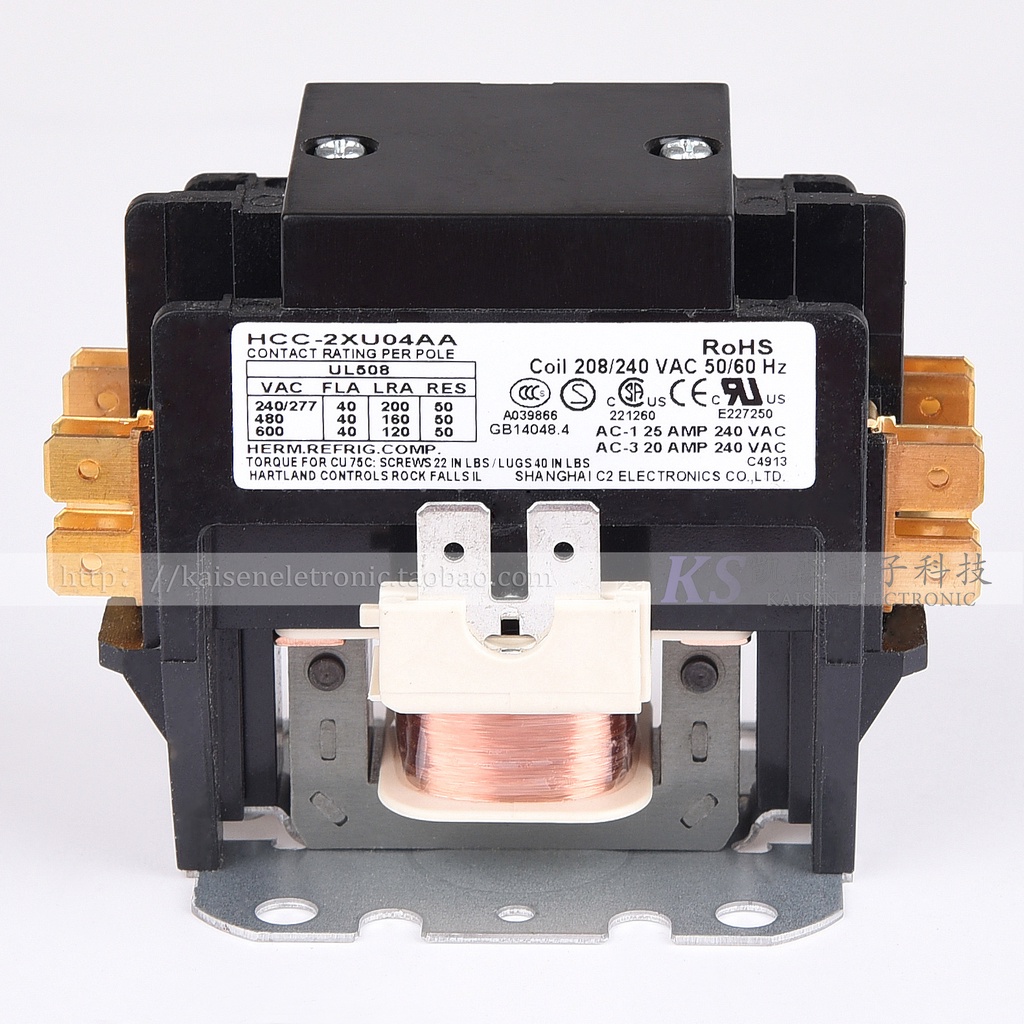 Jual SALE 208V-240V 40A HCC-2XU04AA AC Contactor of Bipolar Two pole ...
