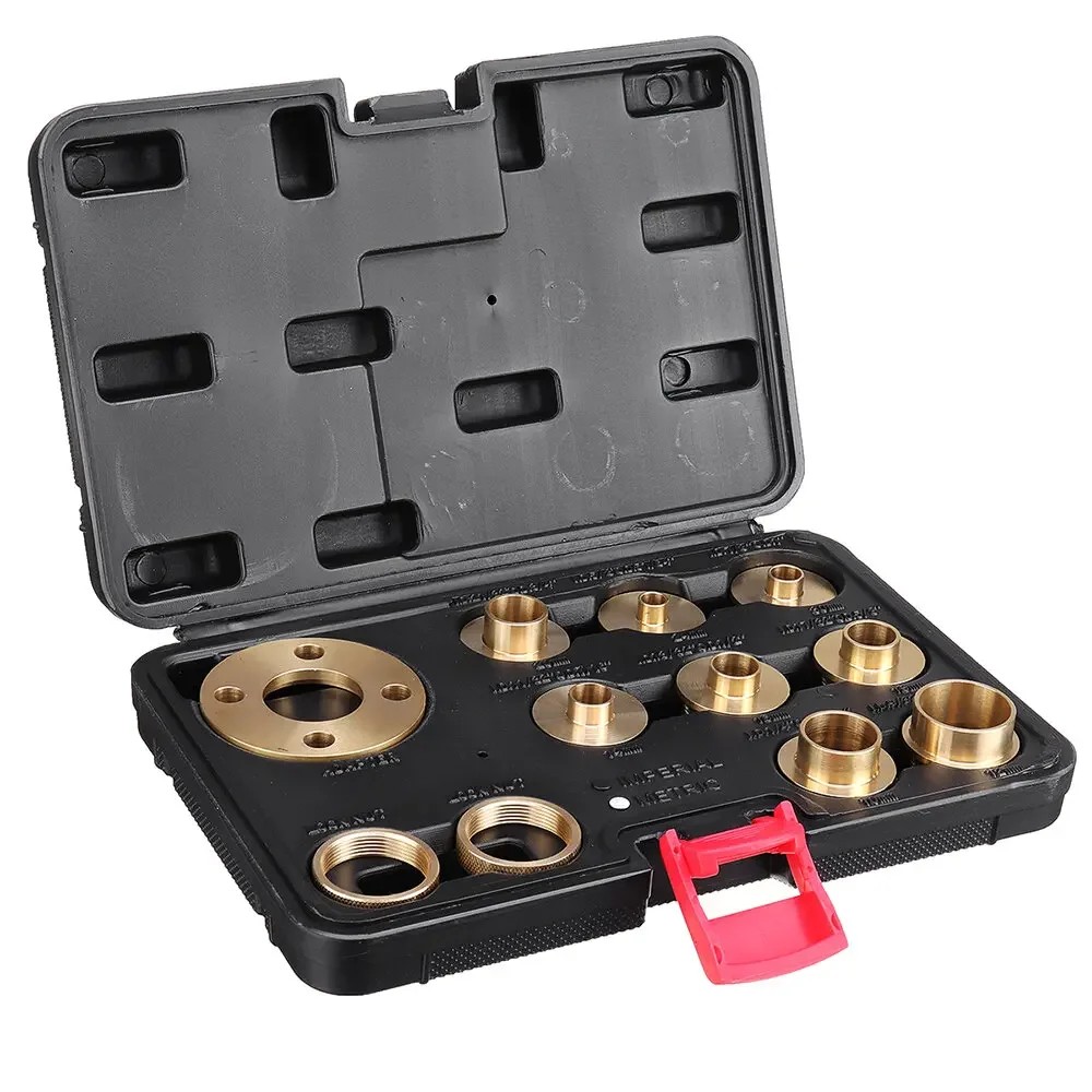 Jual Allsome 11pcs Woodworking Router Bushing Guide 10-30mm Copper ...