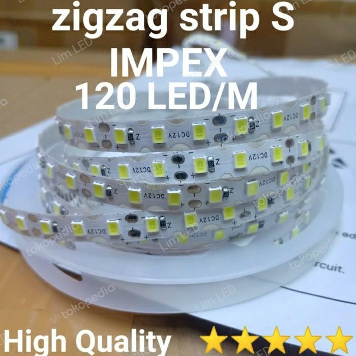 Jual JT READY LED STRIP ZIG-ZAG TYPE S IMPEX 120 LED/M DC 12V ( 1ROLL 5 ...