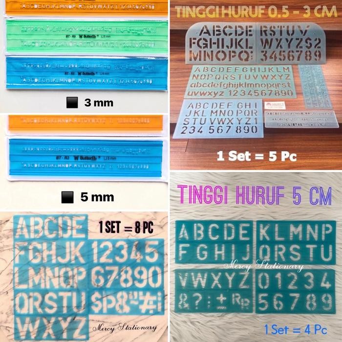 Jual No.OneBest- Penggaris Huruf Angka Butterfly Templates Sablon ...