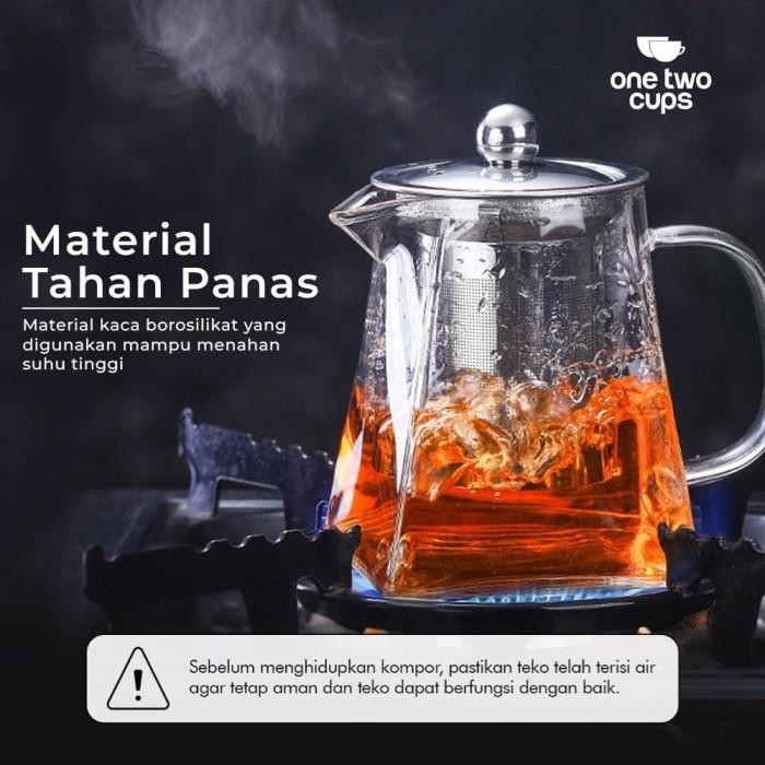 Jual Teko Teh Kaca Borosilikat Tahan Panas Dengan Saringan Tea Pot ...
