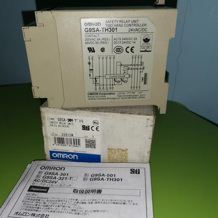 Jual G9SA-TH301 24VAC/DC SAFETY RELAY UNIT TWO HAND CONTROLLER OMRON ...