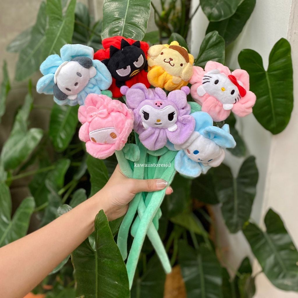 Jual Bunga Multifungsi Ikat Rambut Buket Bouquet Karakter Kartun ...