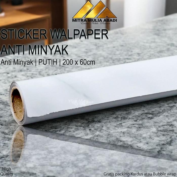 Jual Senja_Craft Sticker Wallpaper Meja Dinding Dapur Anti Minyak Putih ...