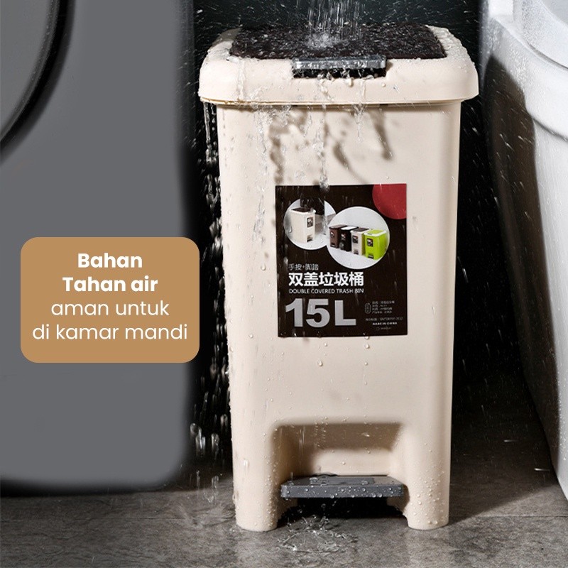 Jual Muzy Tempat Sampah Tertutup Tong Sampah Injak/Injek Step On Dustbin 10L Tempat Sampah Dapur ...