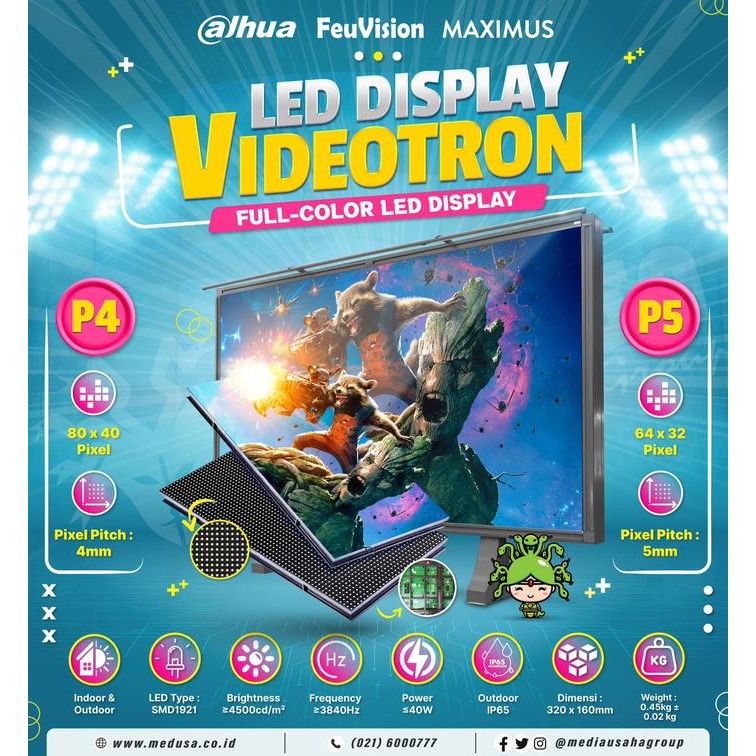 Jual DAHUA FEUVISION MAXIMUS VIDEOTRON PANEL MODUL LED P4 RUNNING TEXT ...