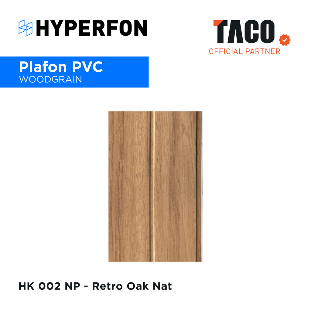 Jual Hyperfon Plafon PVC TACO Serat Kayu Doff Tebal 8mm Panjang 4 Meter ...