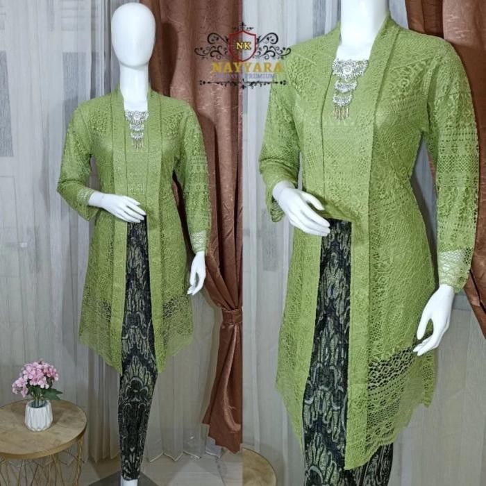 Jual Kebaya Kutubaru Modern Dan Mewah 2025 / Setelan Tunik Brokat Encim Set Rok Batik/ Baju ...