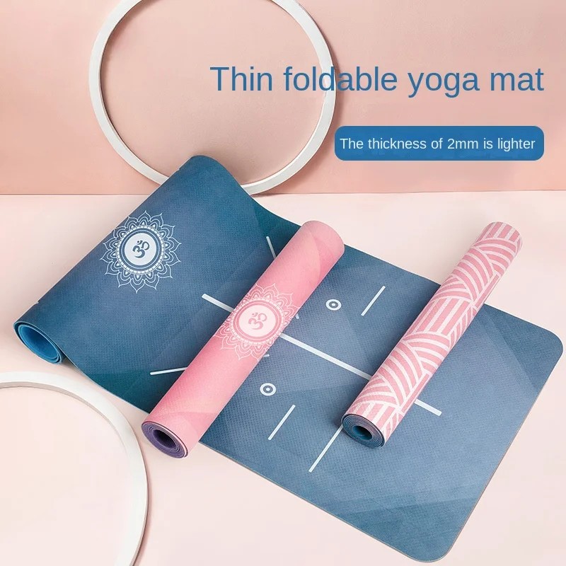 Jual Portable and lightweight thin sports yoga mat with suede and TPE ...