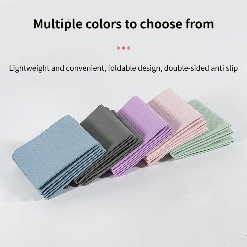 Jual TPE folding yoga mat 4mm ultra-thin home fitness mat for easy ...