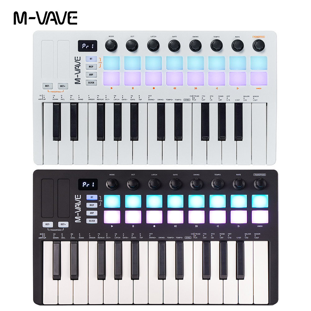 Jual M-VAVE SMK- 25 Key MIDI Keyboard Controller With 16 RGB Drum Pads ...