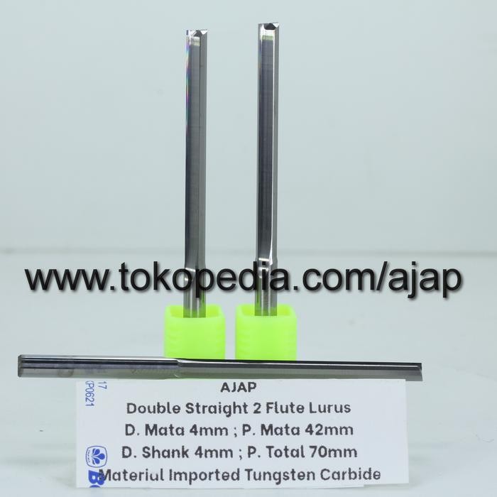 Jual Double Edge straight 2F 4mm router bits end mill mata profil mdf ...