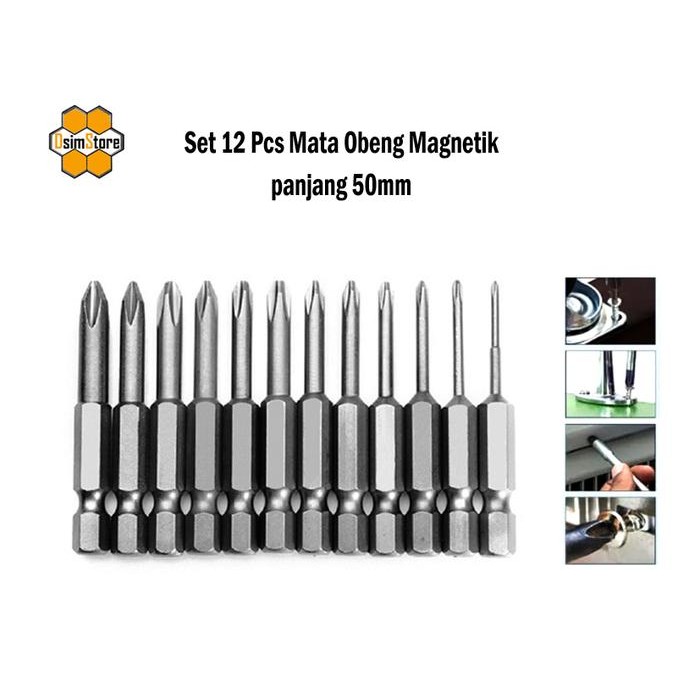 Jual PROMO! set 12pcs Mata Obeng torx Magnetic 50mm Hex Shank ...