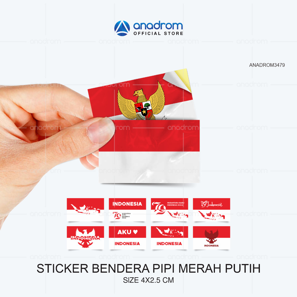 Jual Sticker Pipi Bendera Indonesia Sticker pipi Merah Putih Sticker ...