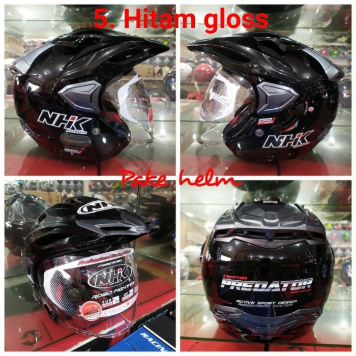 Jual (Expert) HELM NHK PREDATOR CRYPTON XL XXL HELM NHK HALF FACE | Shopee Indonesia