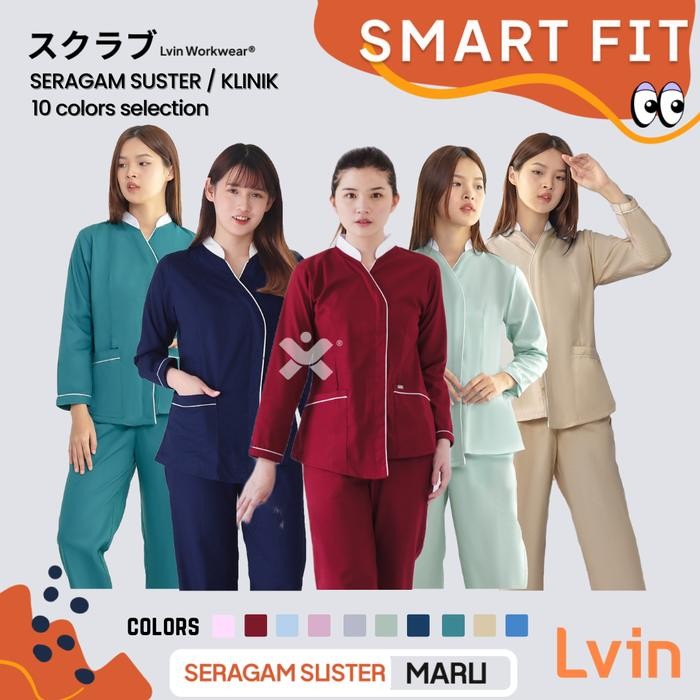 Jual ASLI Baju Suster Lengan Panjang Maru series / Baju Seragam Suster ...