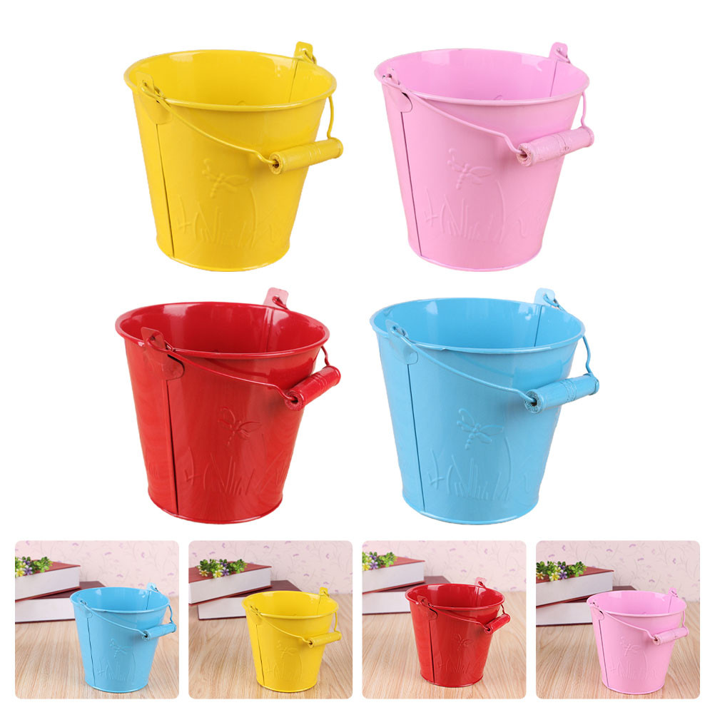 Jual Beach Bucket Toy For Kid Child Kids Mini Tinplate Sand Children ...