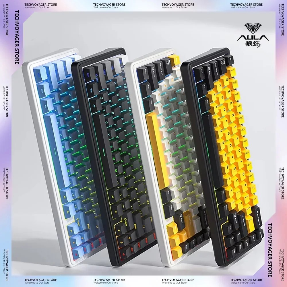 Jual Aula F65 Mechanical Keyboards Rgb Hot Swap Bluetooth Wireless Tri ...
