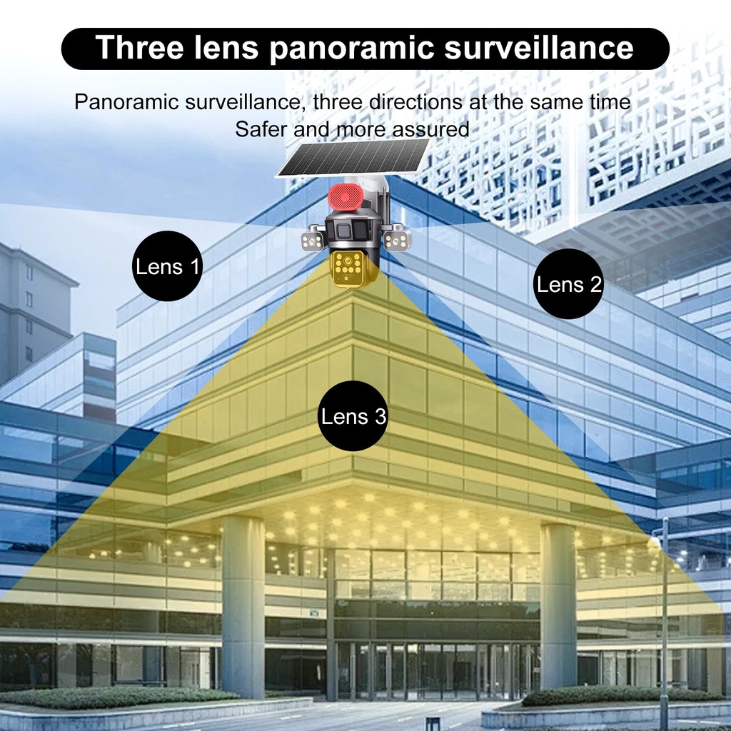 Jual Aiook Aov Solar Camera Outdoor Waterproof Hd 15Mp Triple Lens 4G ...