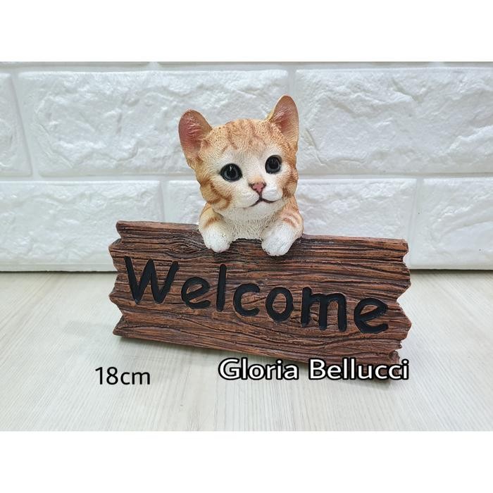 Jual patung pajangan kucing welcome miniatur cat persia anggora ...