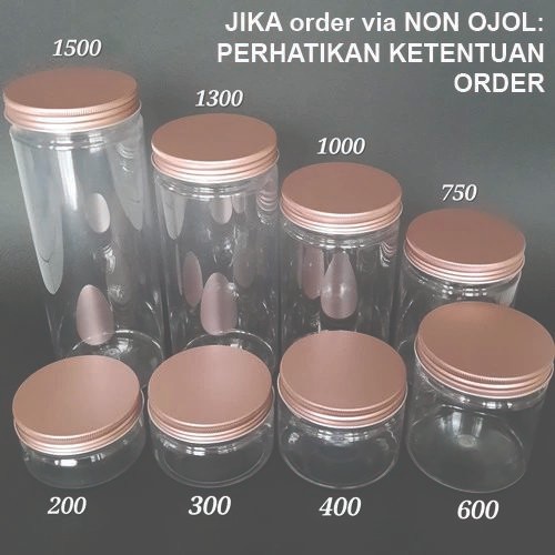 Jual Toples Tabung Silinder - Jar Plastik 1000 ml Tutup ALUMINIUM ROSE Gold | Shopee Indonesia