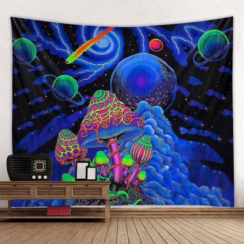 Jual Psychedelic Abstrak Arabesque Jamur Hiasan Dinding Permadani Gaya ...