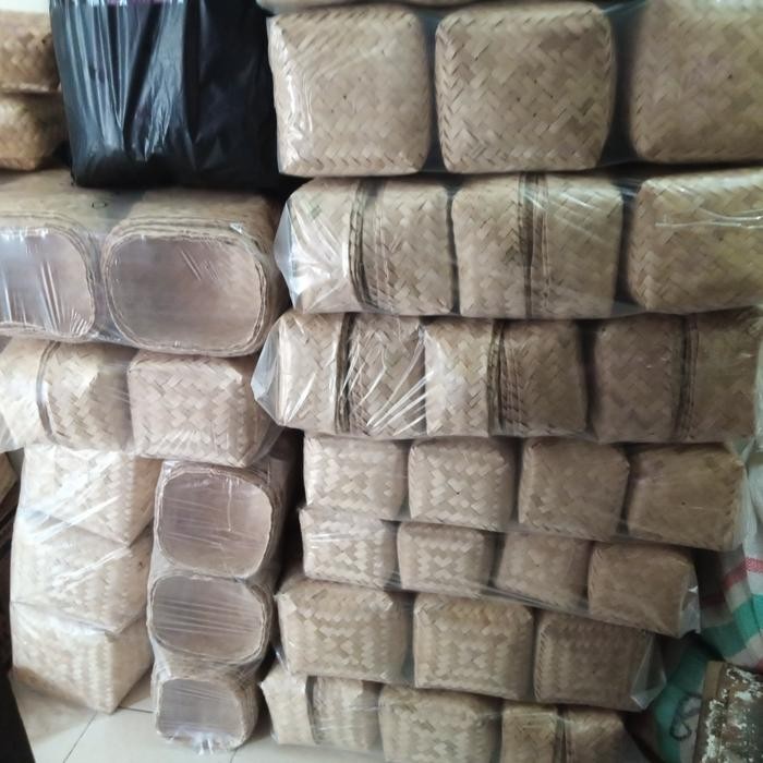 Jual besek bambu / pipiti / tempat makan bambu natural 15x15 harga /pcs ...