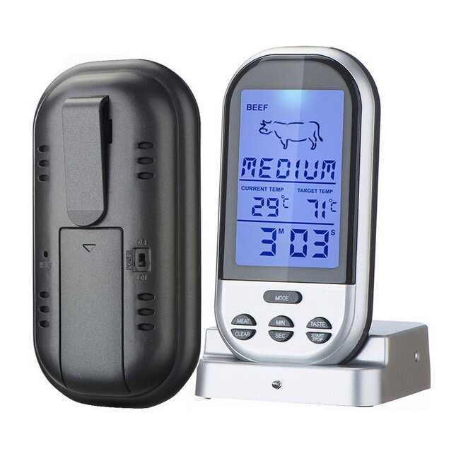 Jual BBQ Grill Smoker Meat Digital Thermometer With Remote Sensor Probe ...