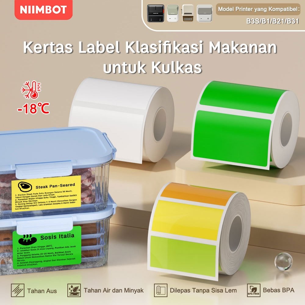 Jual LINDU NIIMBOT B21/B1/B3S Stiker Label Makanan Dapur, Label ...