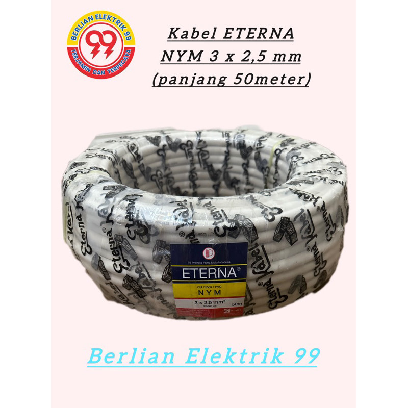 Jual Kabel Eterna Nym 3 x 2.5 mm ( 1 Roll 50 Meter ) | Shopee Indonesia