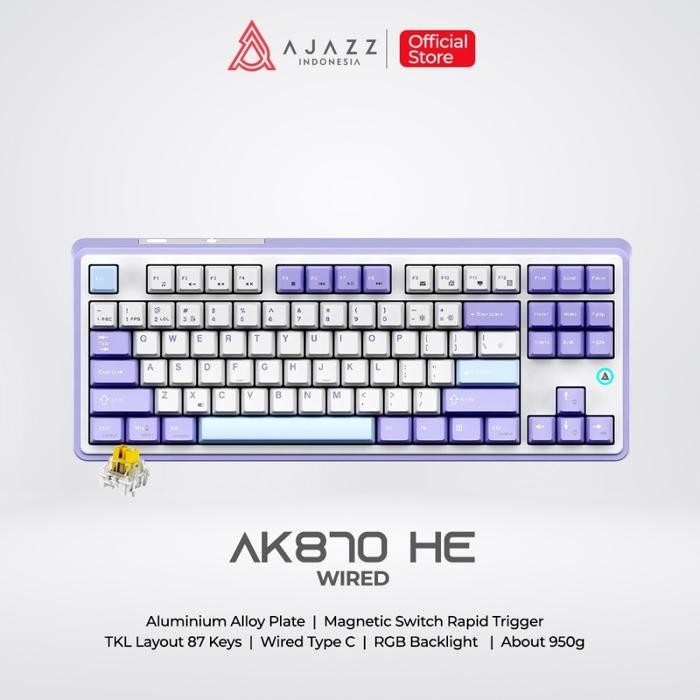 Jual AJAZZ AK870 / AK-870 HE SCREEN WIRELESS / WIRED GAMING KEYBOARD ...