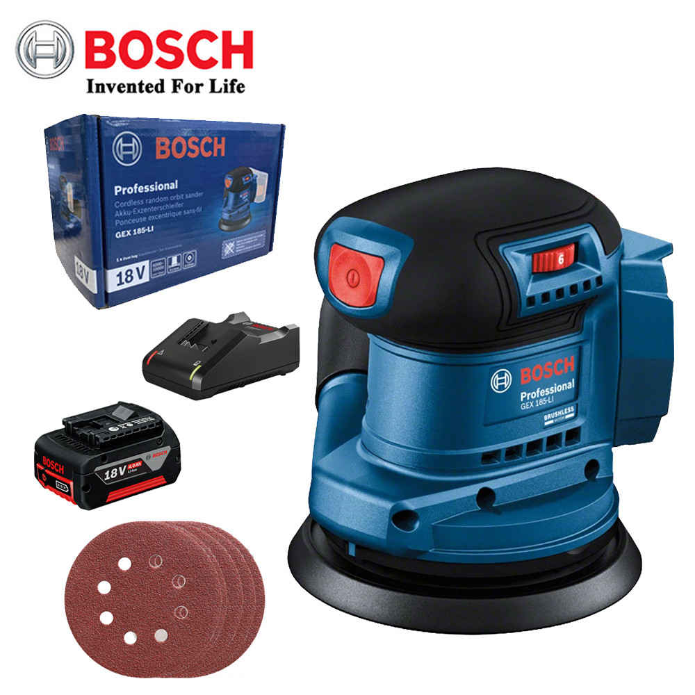 Jual Mesin Sander Tanpa Kabel Bosch Orbit Acak Sander GEX 185-Li Tanpa ...