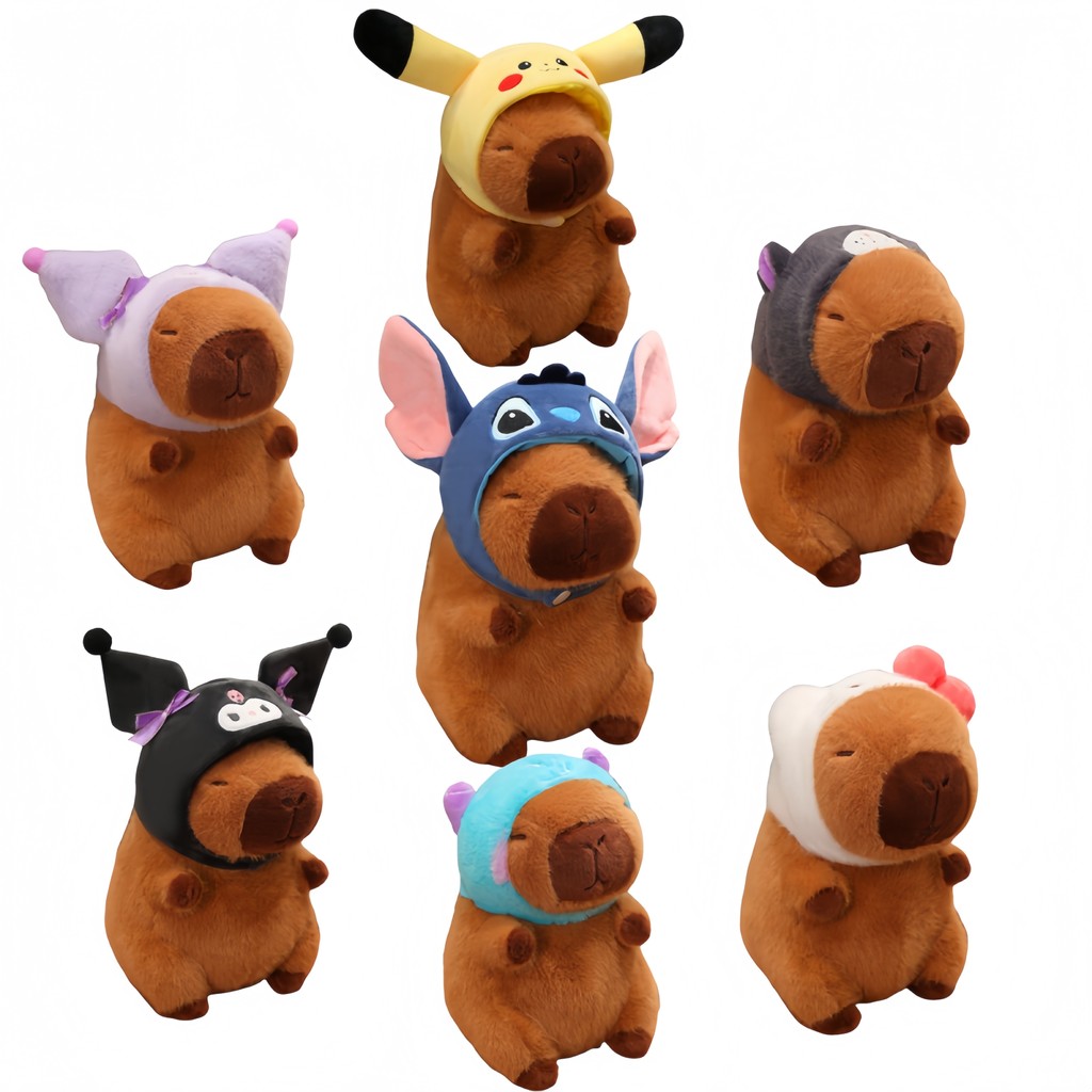 Jual Capybara Wear Disney Stit Lucifer Cat Hat Plush Toy Sanrio Anime ...
