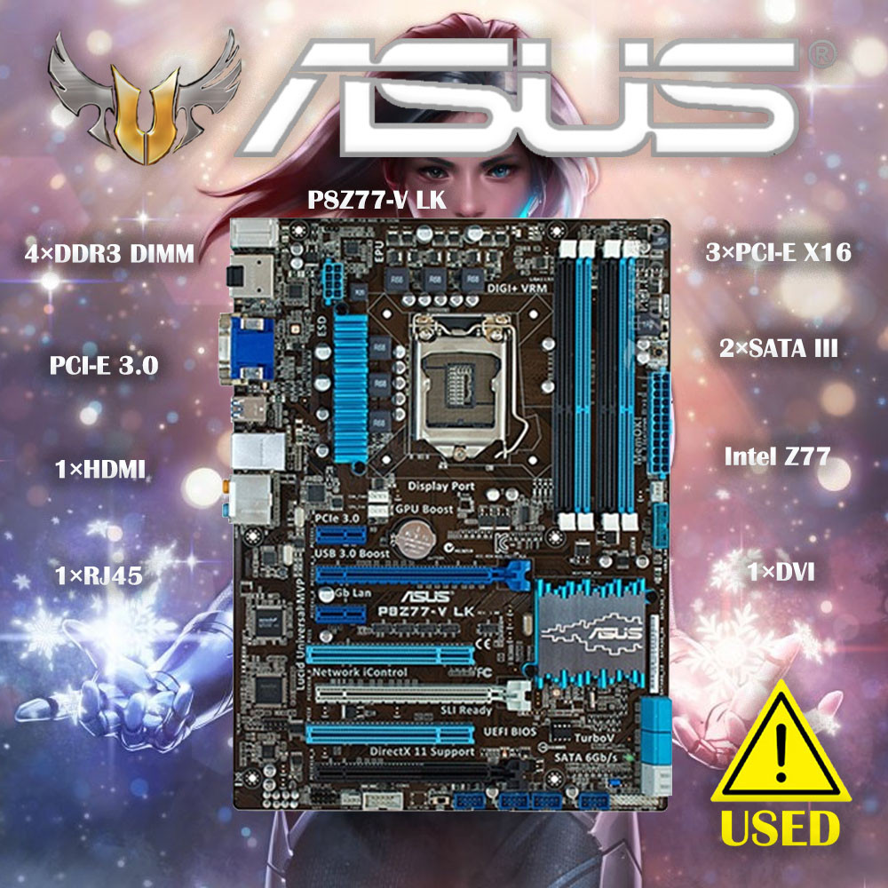Jual Asus P8Z77-V Lk Desktop Motherboard Z77 Socket Lga 1155 I3 I5 I7 Ddr3 32G Atx Original ...