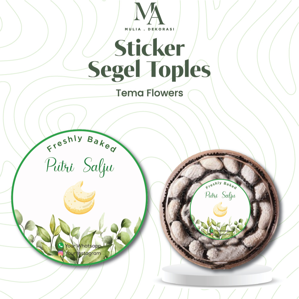 Jual ID STICKER TOPLES KUE KERING CUSTOM SEGEL KEMASAN AESTHETIC FLOWER ...