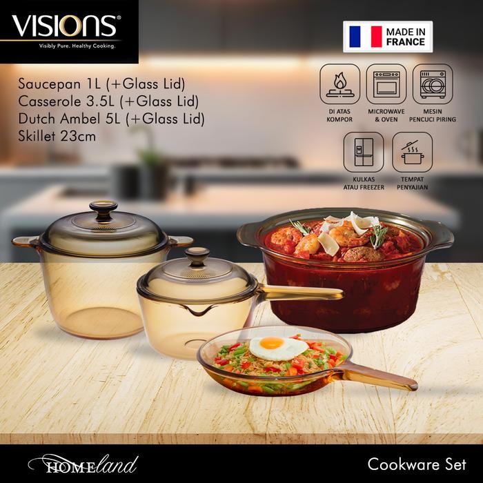 Jual Visions Set Kaserol / Panci Kaca | Shopee Indonesia